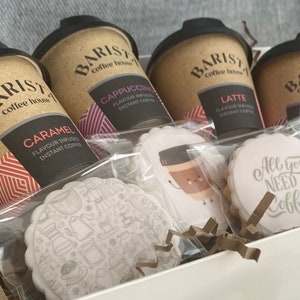 Personalised Coffee & Biscuits Gift Box, Coffee Hamper, Coffee Lover ...