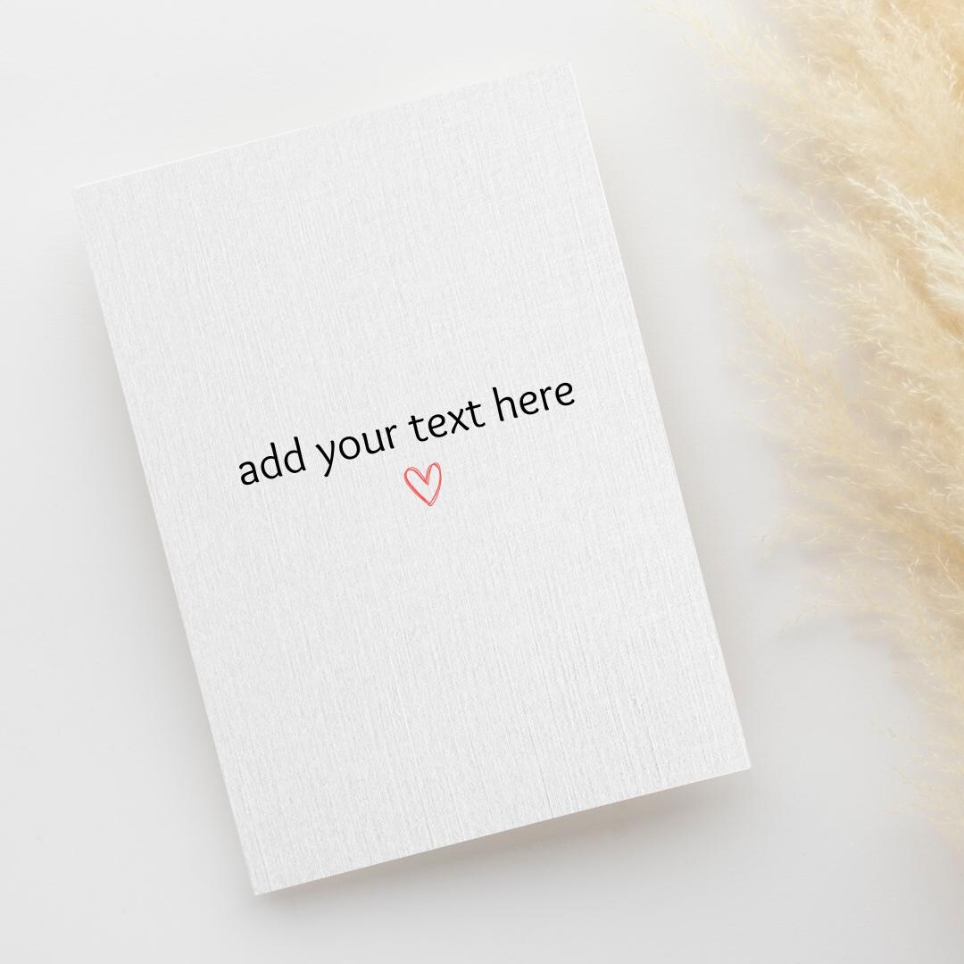 Personalised A6 Card – White Linen Card | Any Message, Any Occasion - Etsy