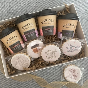 Personalised Coffee & Biscuits Gift Box, Coffee Hamper, Coffee Lover ...