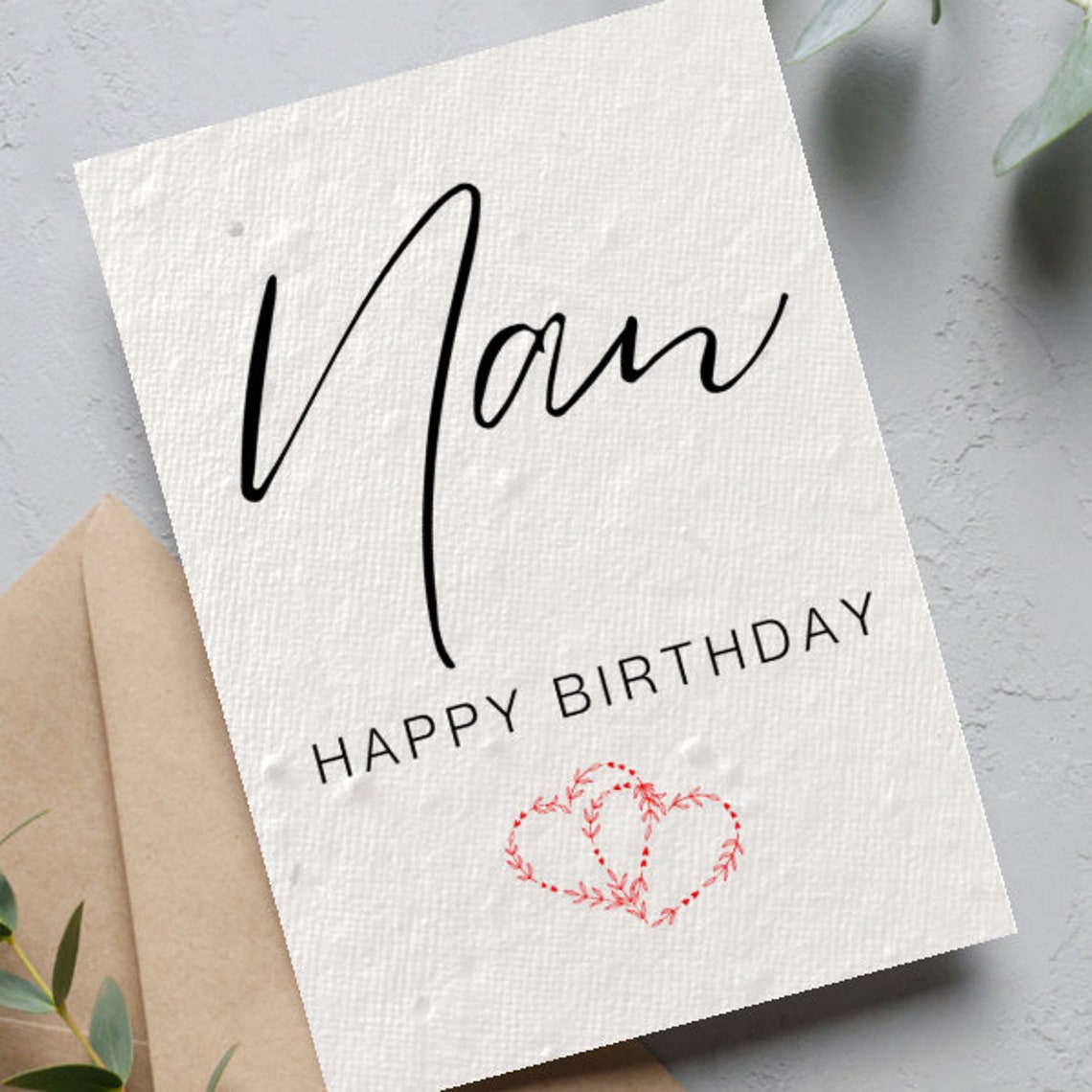 Nan Birthday Card, Happy Birthday Nan, Amazing Nan Card, Plantable Seed ...