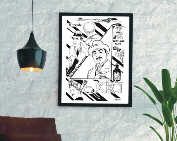 Hercule Poirot Fan Art Illustration to Print for Immediate - Etsy