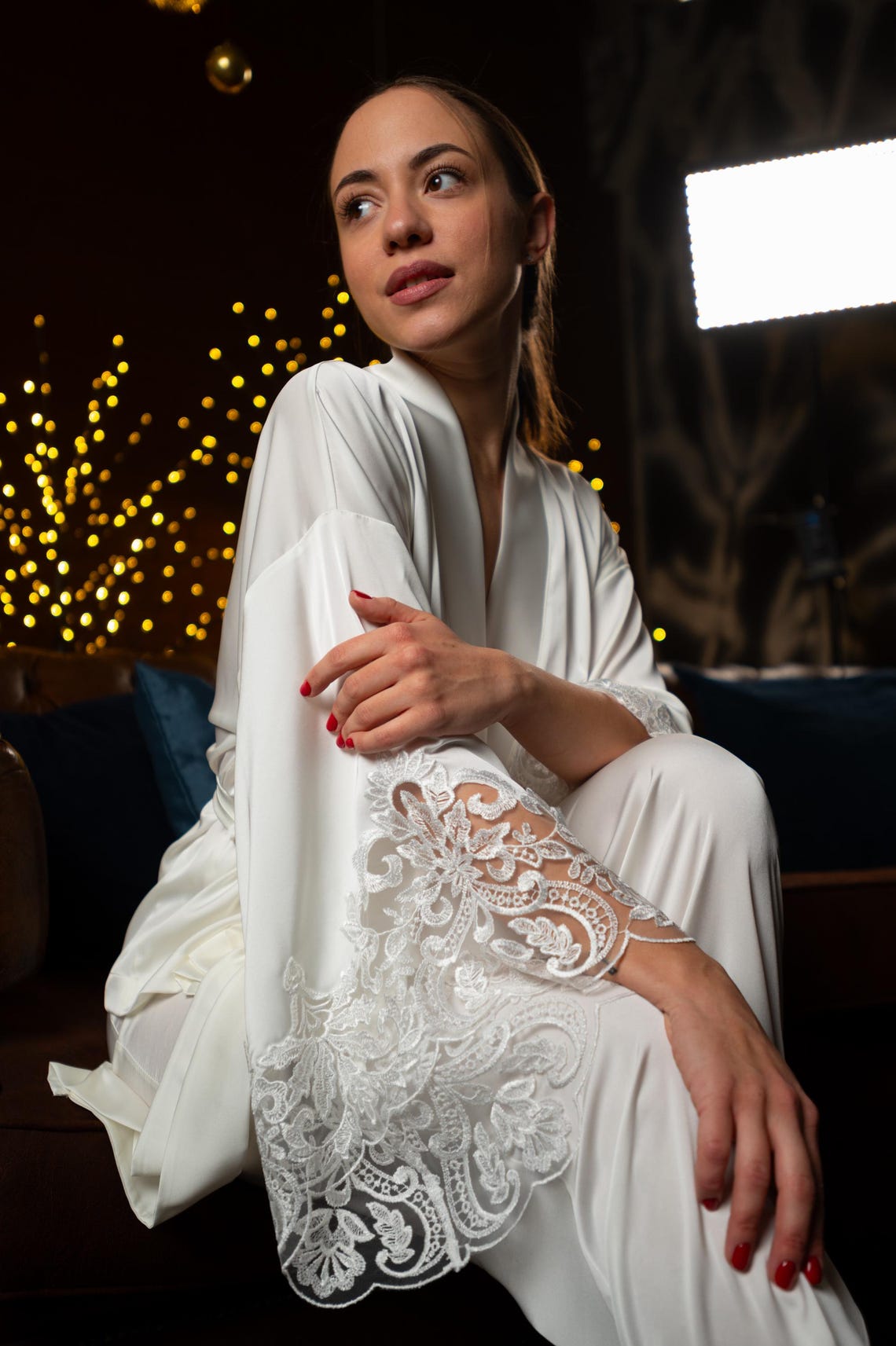 Silk Pajams Boudoir Lingeria Silk Pajamas for Women Lace Lingeria ...