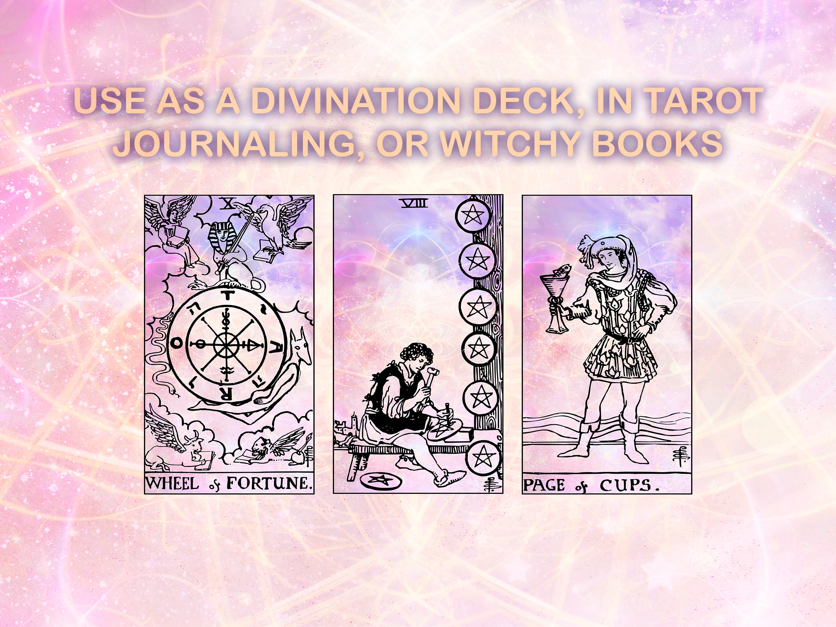 Printable Rider Waite, Iridescent Rider Waite, Holographic Tarot, Iridescent Tarot Deck, Soft ...