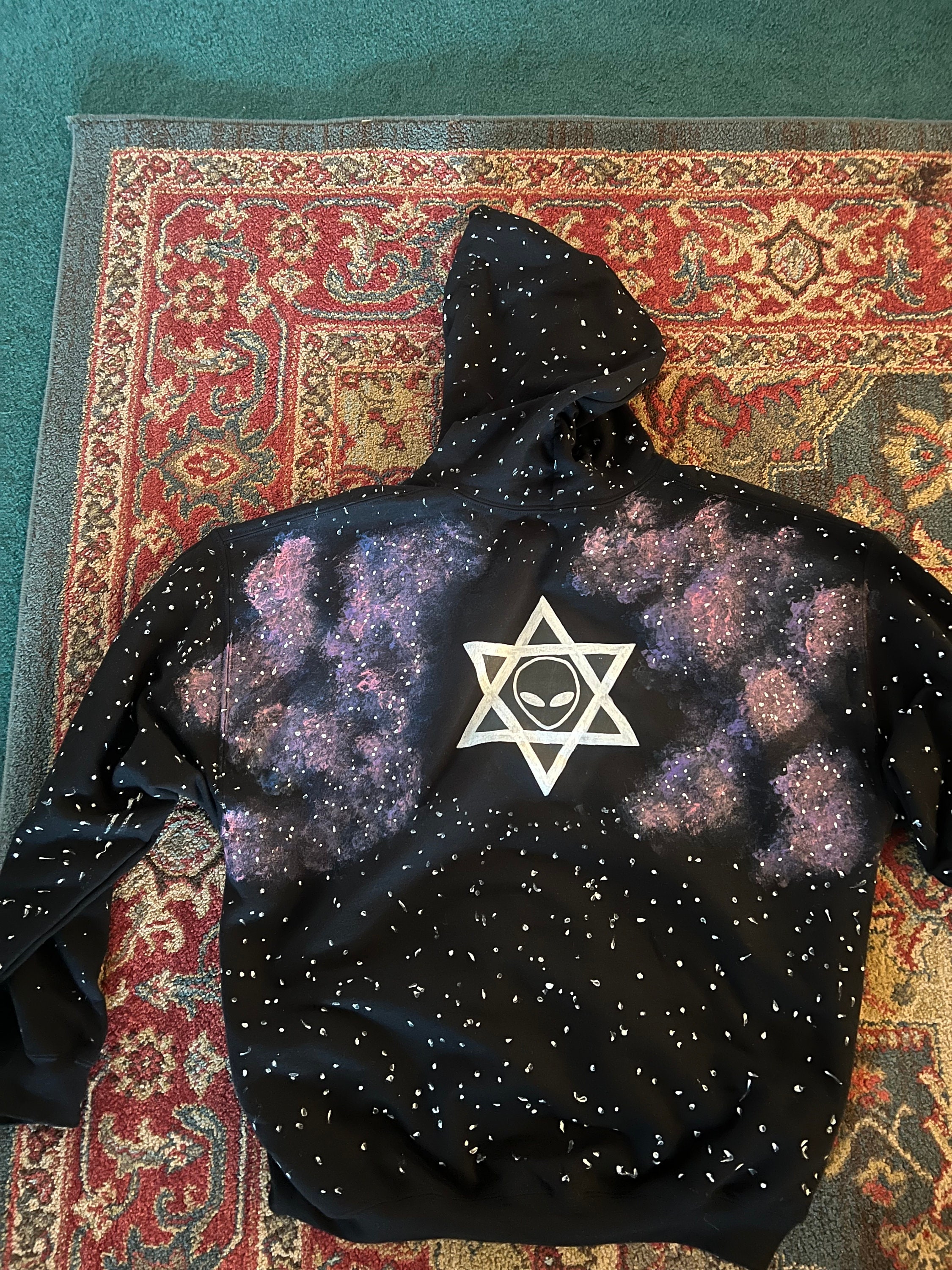 Space Galaxy Hoodie Custom Painted Streetwear - Etsy
