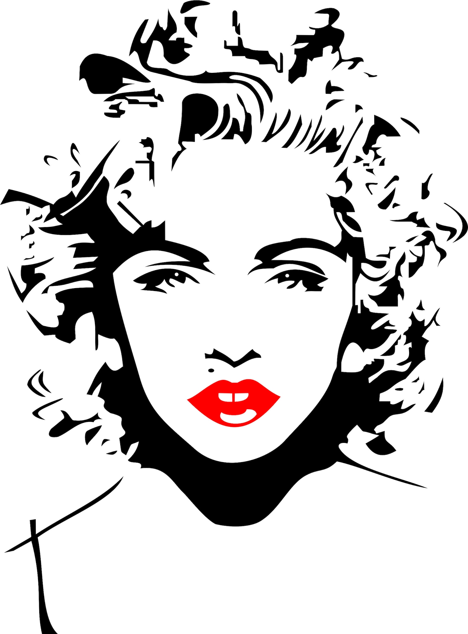 Madonna Silhouette, Digital SVG DXF PNG Madonna, Vector, Clipart ...