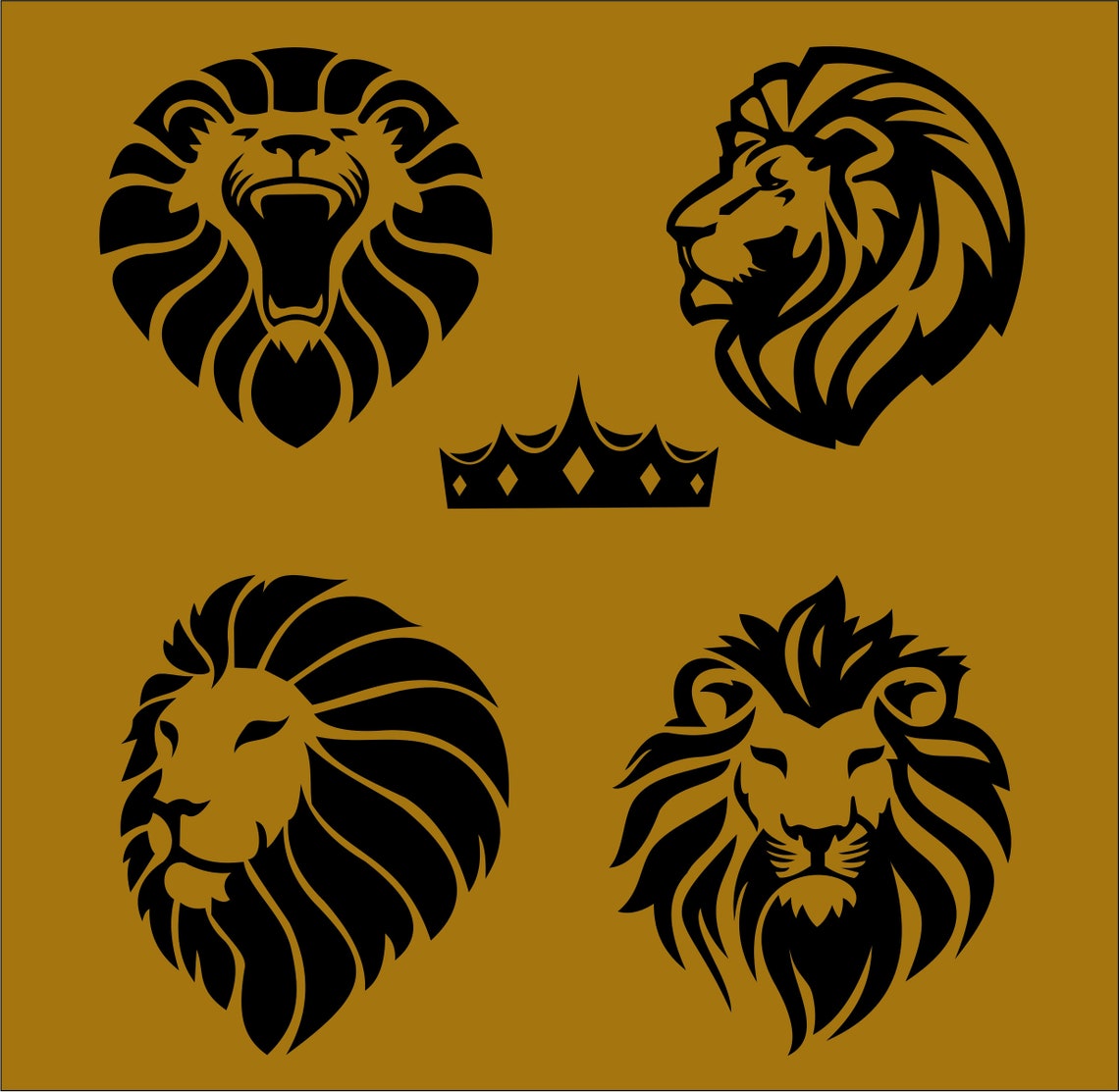 Rey león svg DXF PNG archivo digital archivo de corte - Etsy España