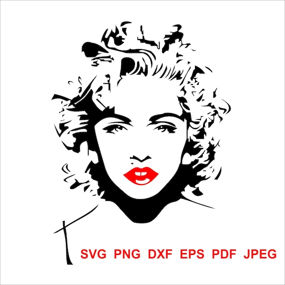 Madonna Silhouette Digital SVG DXF PNG Madonna Vector - Etsy