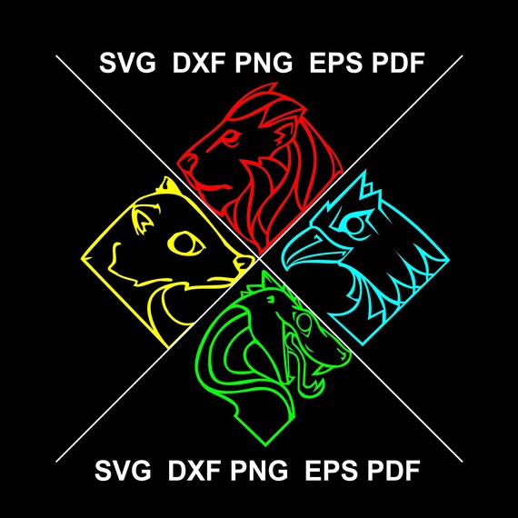 Hogwarts Svg File Dxf Eps File Digital Clipart Sigils | Etsy