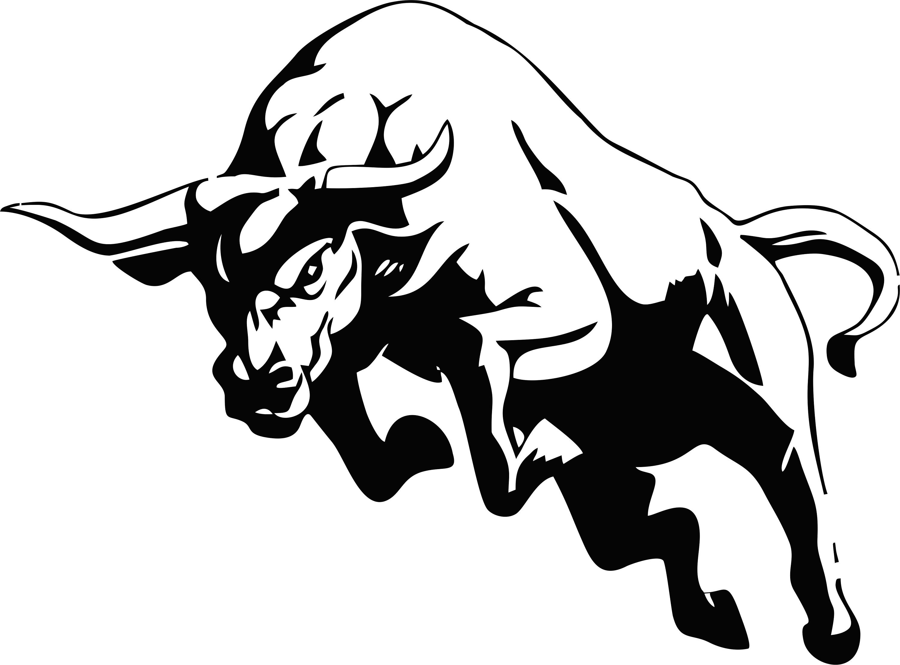 Bull Svg File, Digital File for Printing on T-shirts, DXF, PNG, Vector ...