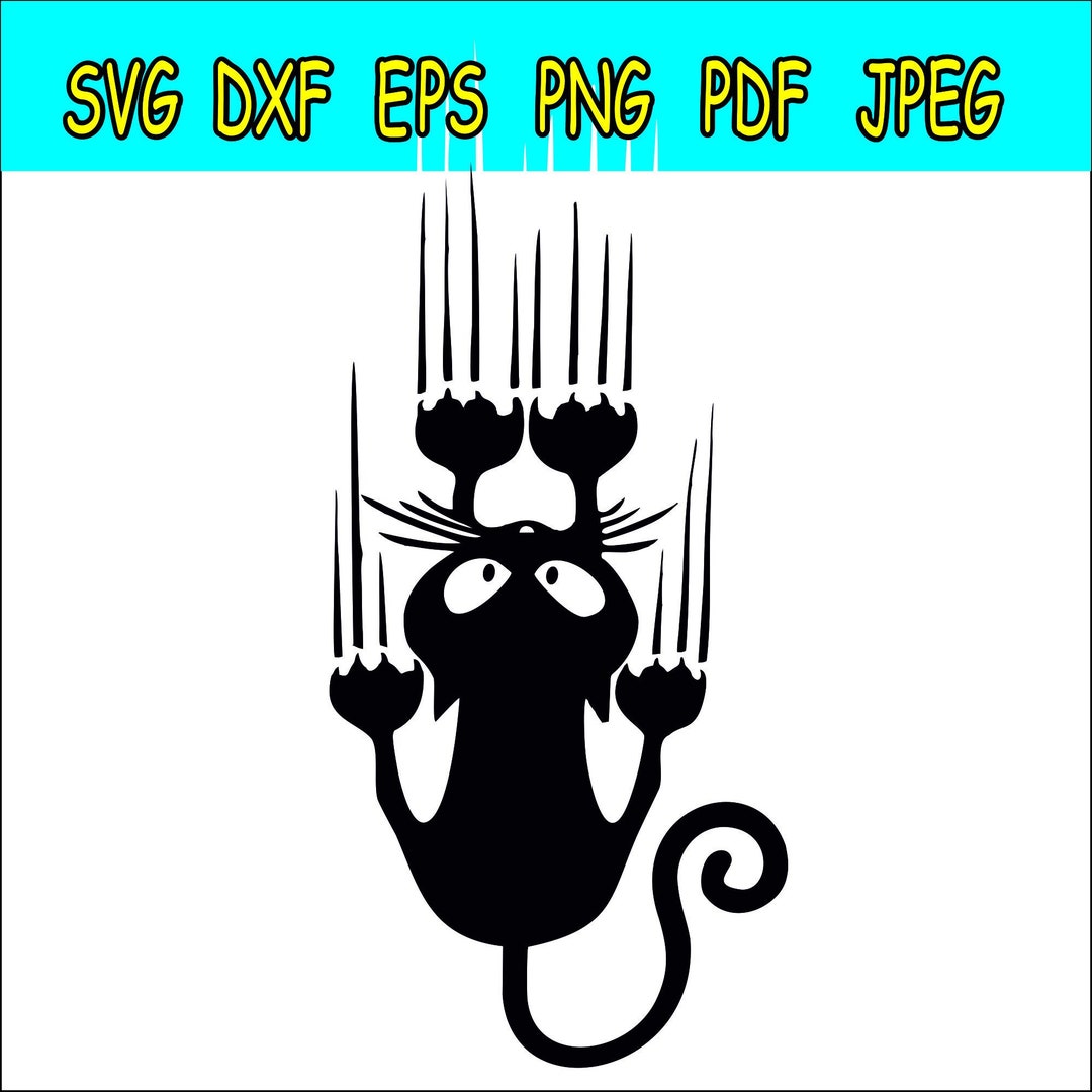 Black Cat Svg Clipart Black Cat Sticker Template Transfer - Etsy