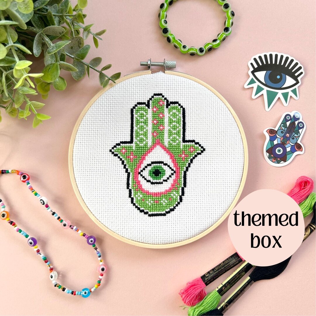 Hamsa Evil Eye Craft Gift Box // 6 Inch Kit Plus Spiritual Trinkets ...
