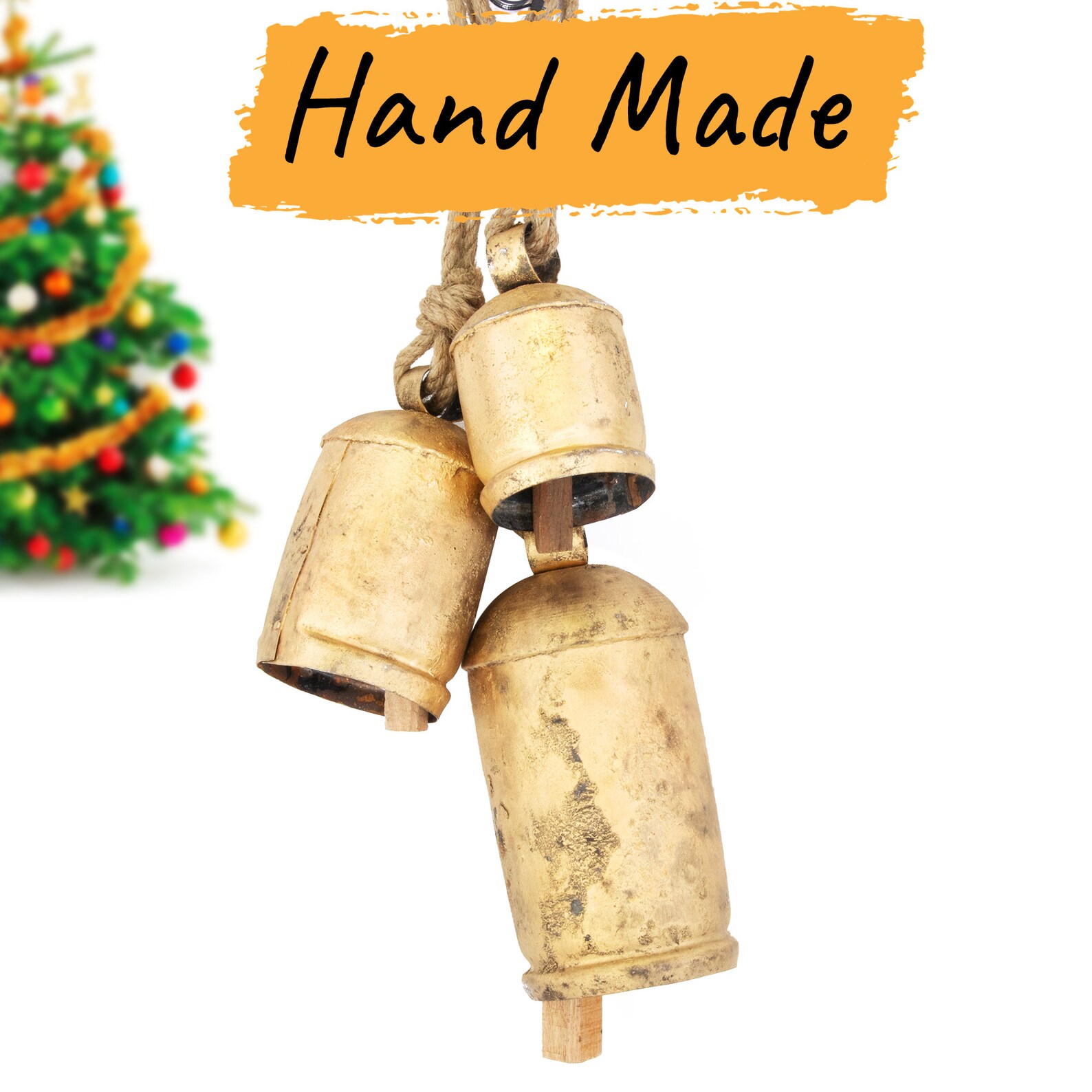 Rustic Cow Bell Christmas Ornament Set: Shabby Chic Holiday Decor - Etsy