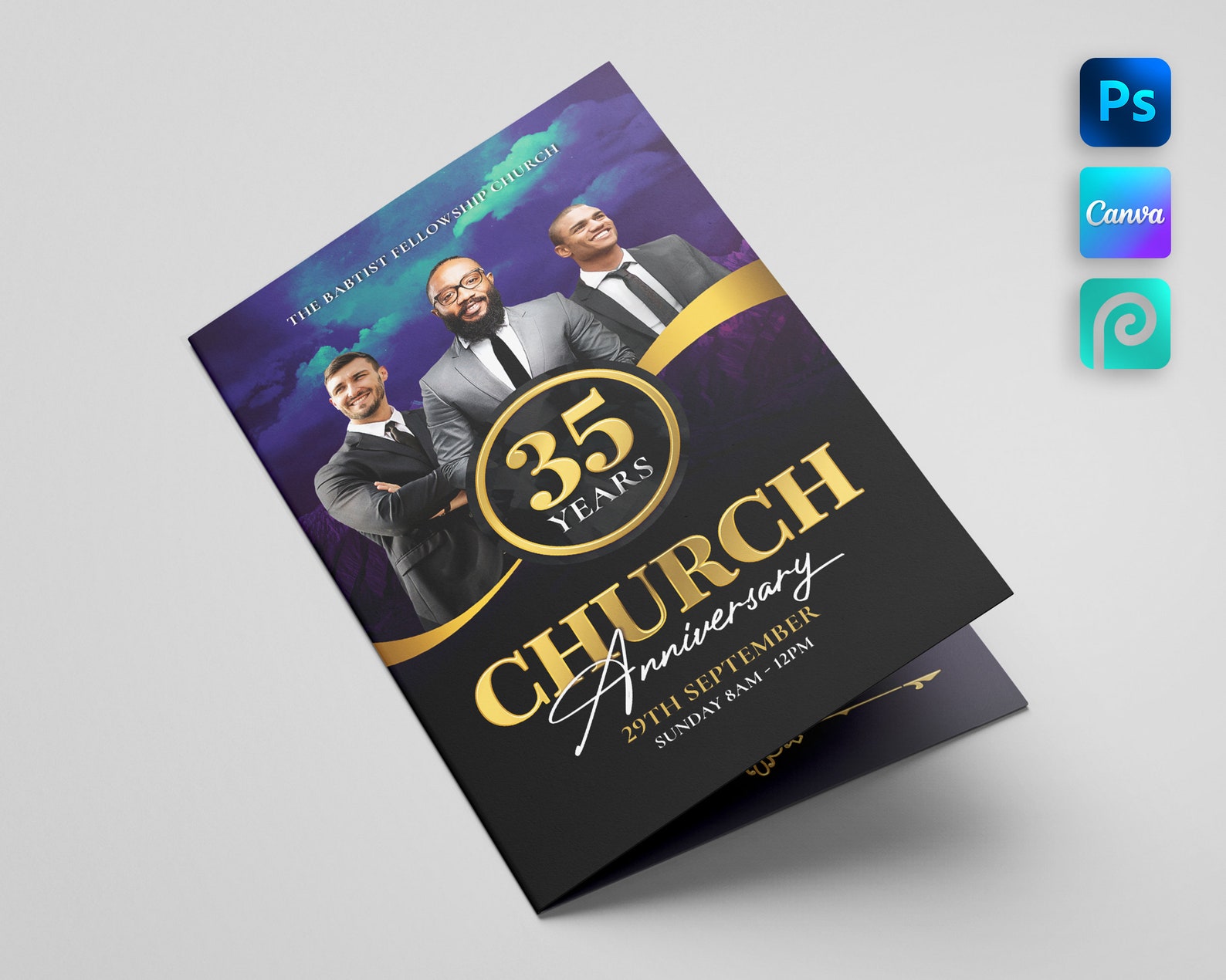 Church Anniversary Program for Canva & Photoshop. DIY Pastor ...