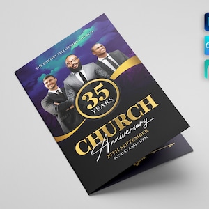 Church Anniversary Program for Canva & Photoshop. DIY Pastor ...