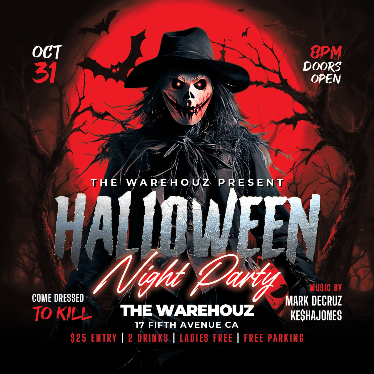 Halloween Flyer Template for Canva Photoshop. DIY Scary Event - Etsy