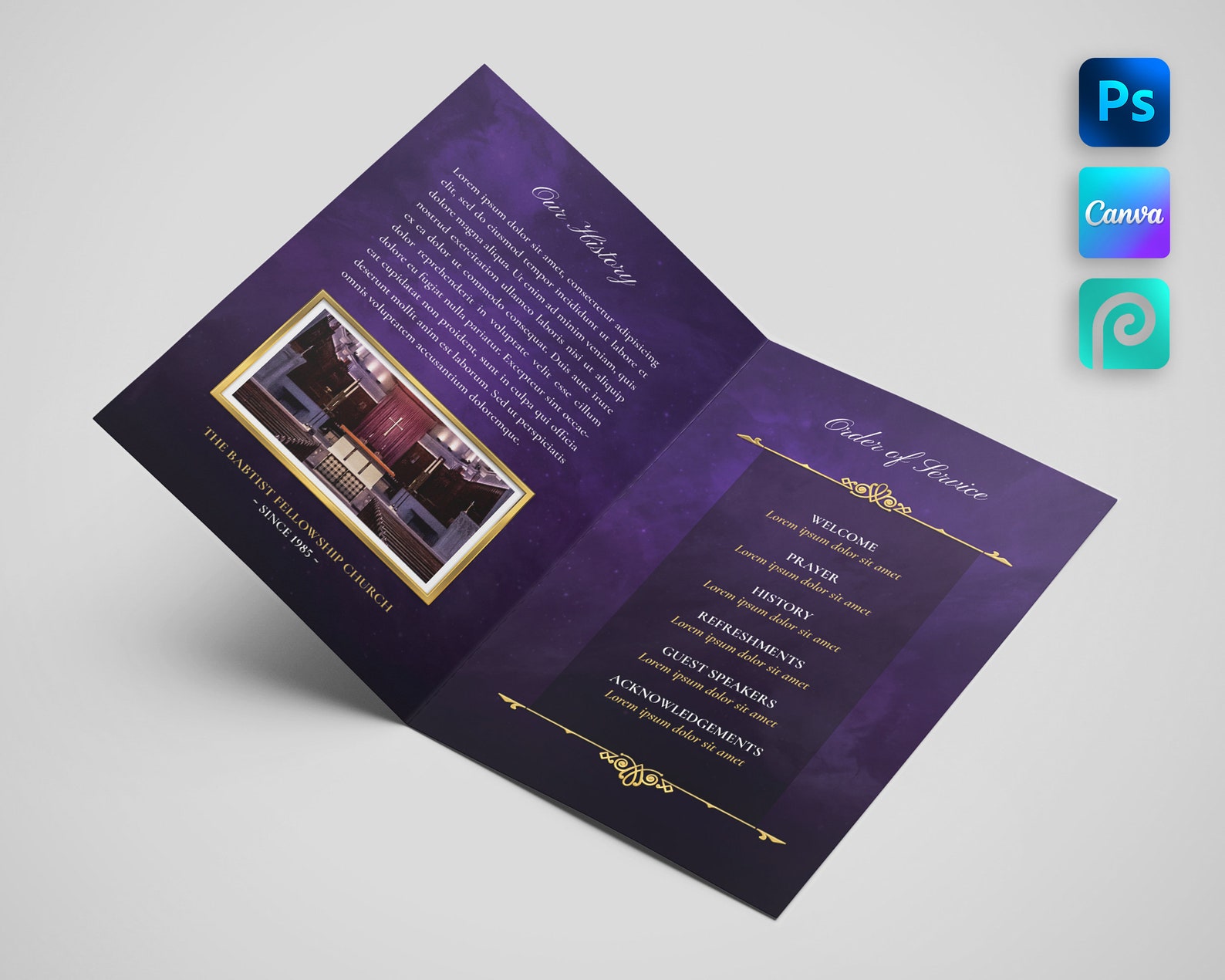 Church Anniversary Program for Canva & Photoshop. DIY Pastor ...