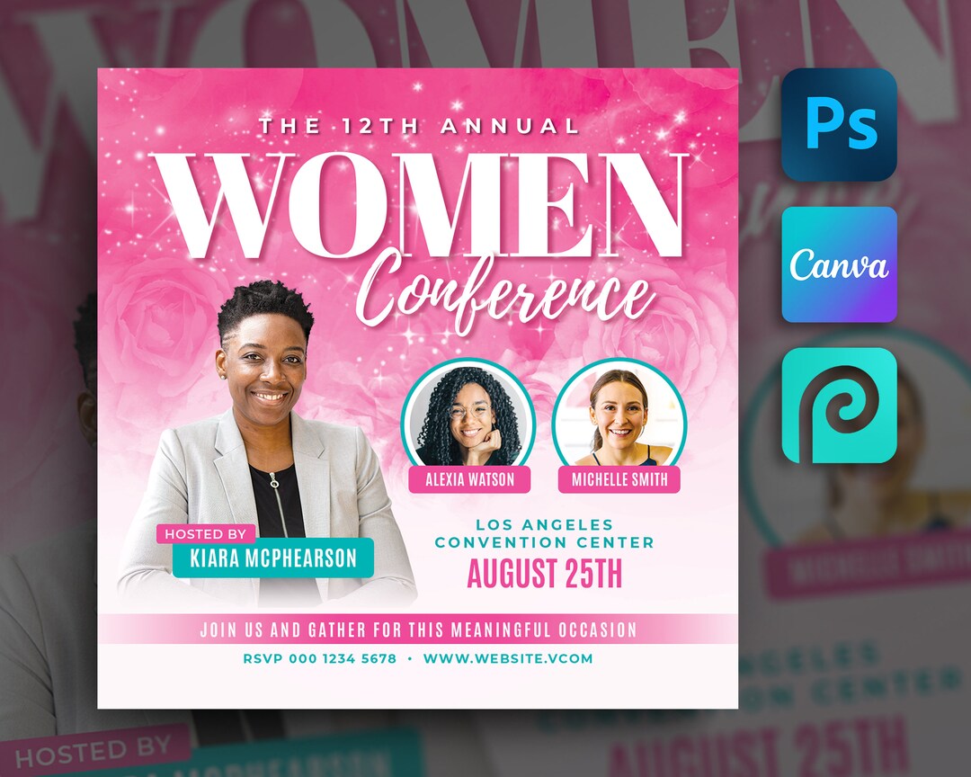 Women Conference Flyer for Canva & Photoshop. Women Empowerment Flyer ...