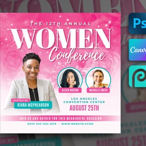 Women Conference Flyer for Canva & Photoshop. Women Empowerment Flyer ...