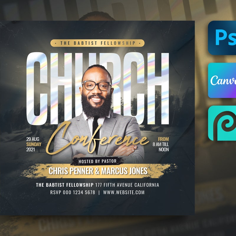 Black Church Flyer - Etsy