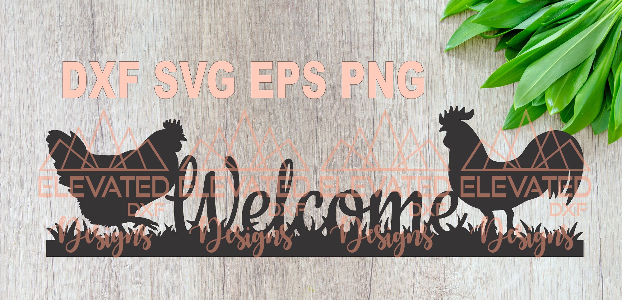 Chicken Welcome Sign DXF, Rooster Silhouette SVG, CNC Cut Files ...