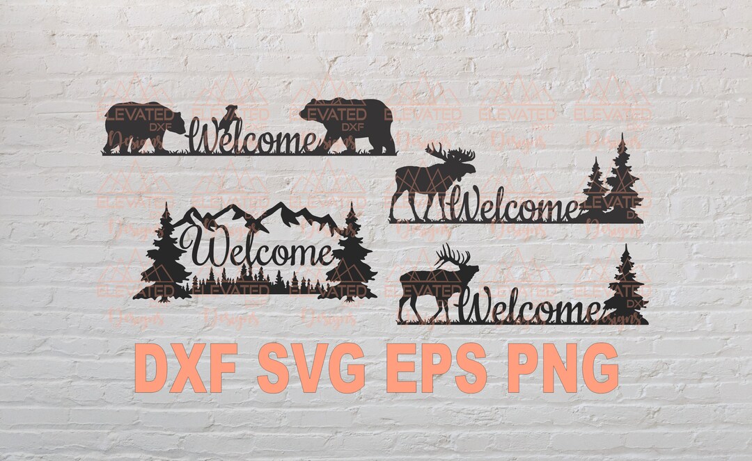 Welcome Sign Bundle DXF, Nature Welcome Sign Bundle SVG, CNC Cut Files ...