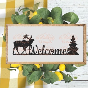 Elk Welcome Sign DXF, Elk SVG, Rustic Welcome Sign, CNC Cut Files, Elk ...