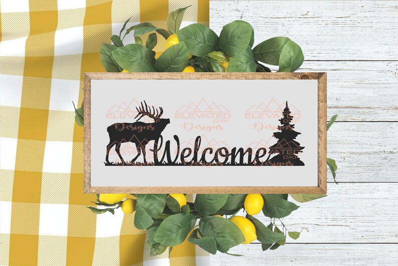 Elk Welcome Sign DXF, Elk SVG, Rustic Welcome Sign, CNC Cut Files, Elk ...