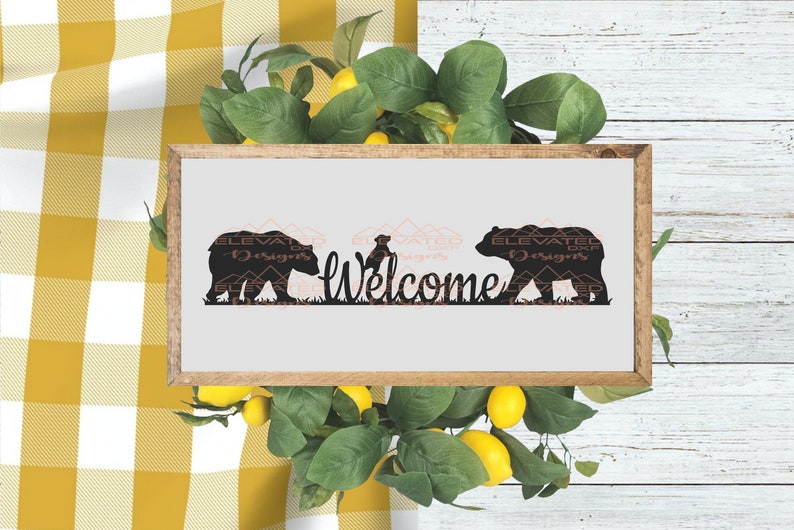 Bear Welcome Sign DXF, Bear Family SVG, Welcome Bears, CNC Cut Files ...
