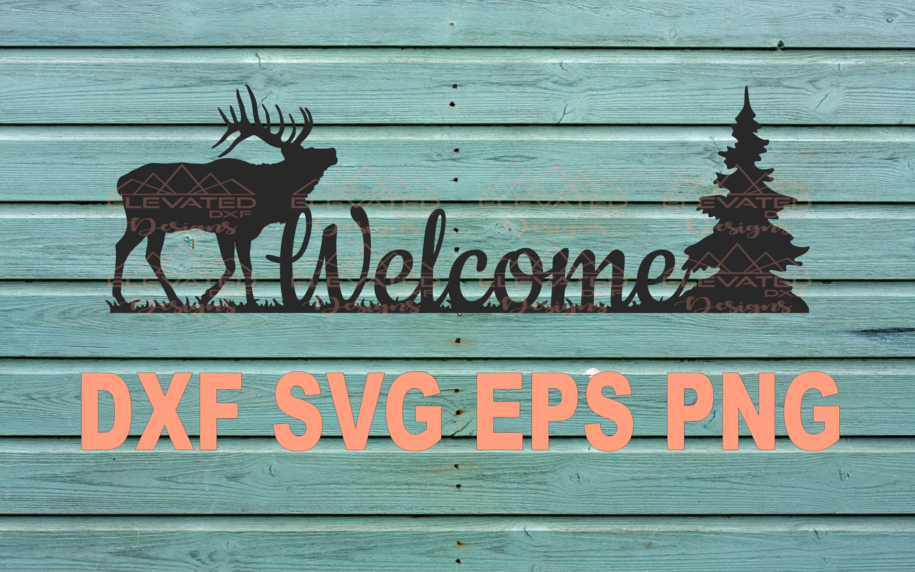 Elk Welcome Sign DXF, Elk SVG, Rustic Welcome Sign, CNC Cut Files, Elk ...