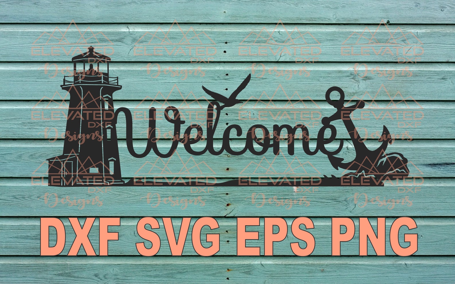 Nautical Welcome Sign Bundle DXF, Lighthouse Welcome, Blue Heron ...