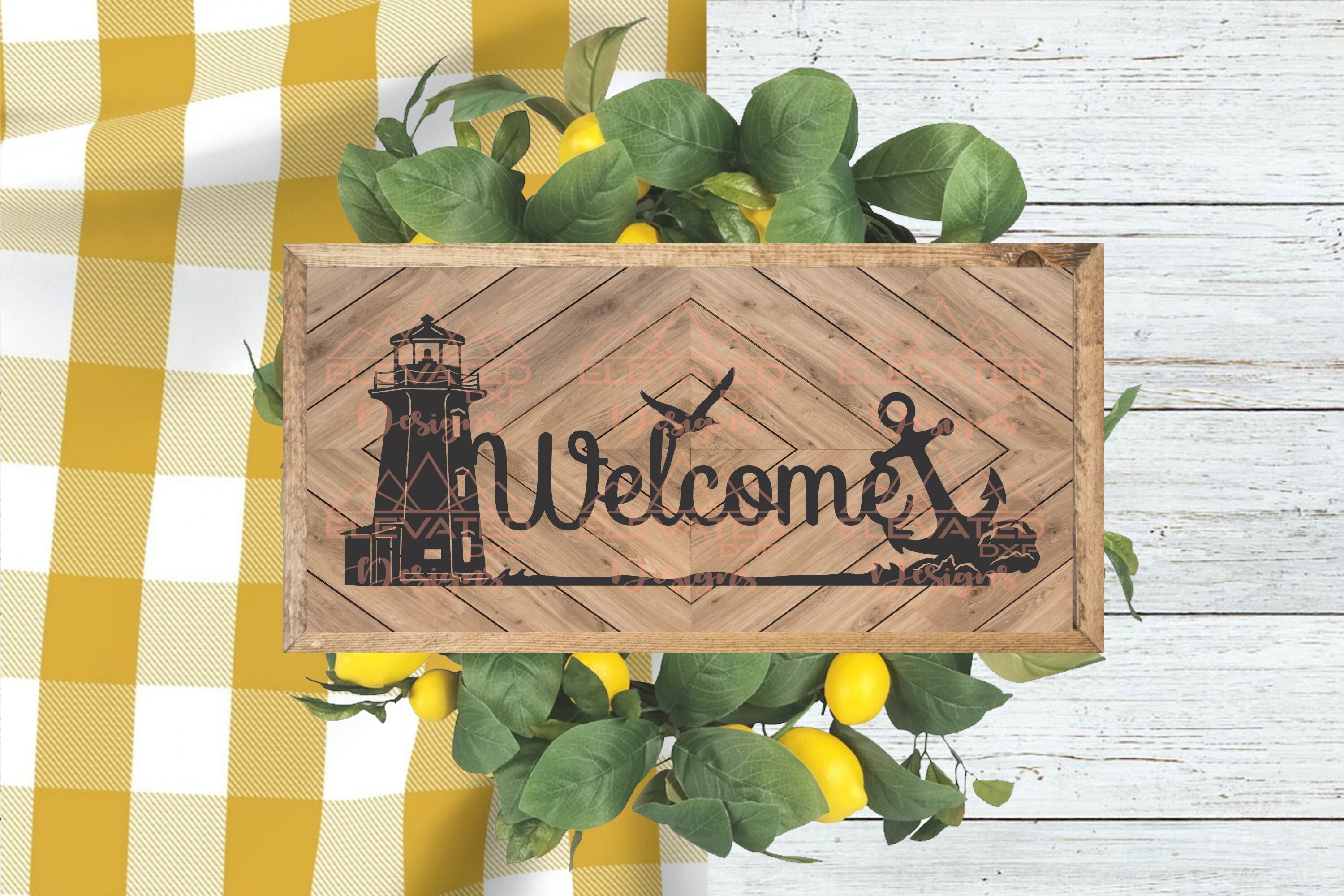 Nautical Welcome Sign DXF/SVG, Lighthouse Welcome Sign, Anchor Welcome ...