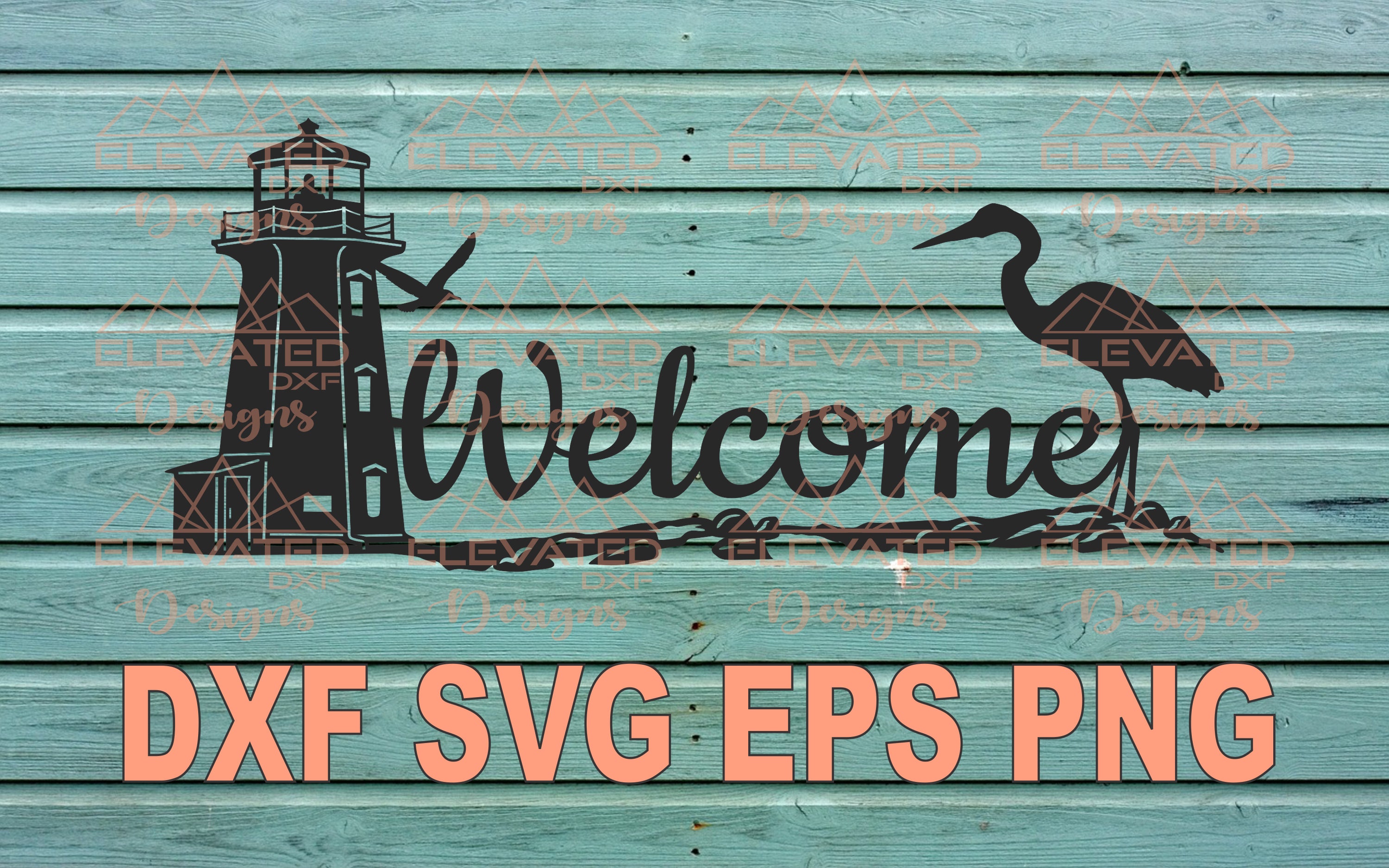 Nautical Welcome Sign DXF, Lighthouse SVG, Heron DXF, Welcome Sign, Cut ...