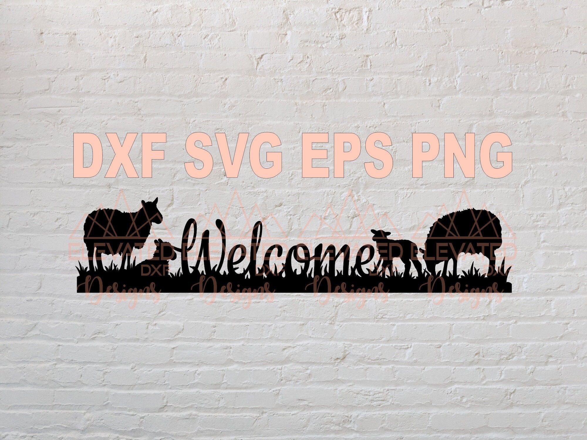 Sheep Welcome Sign DXF, Sheep Silhouette SVG, CNC Cut Files, Country ...