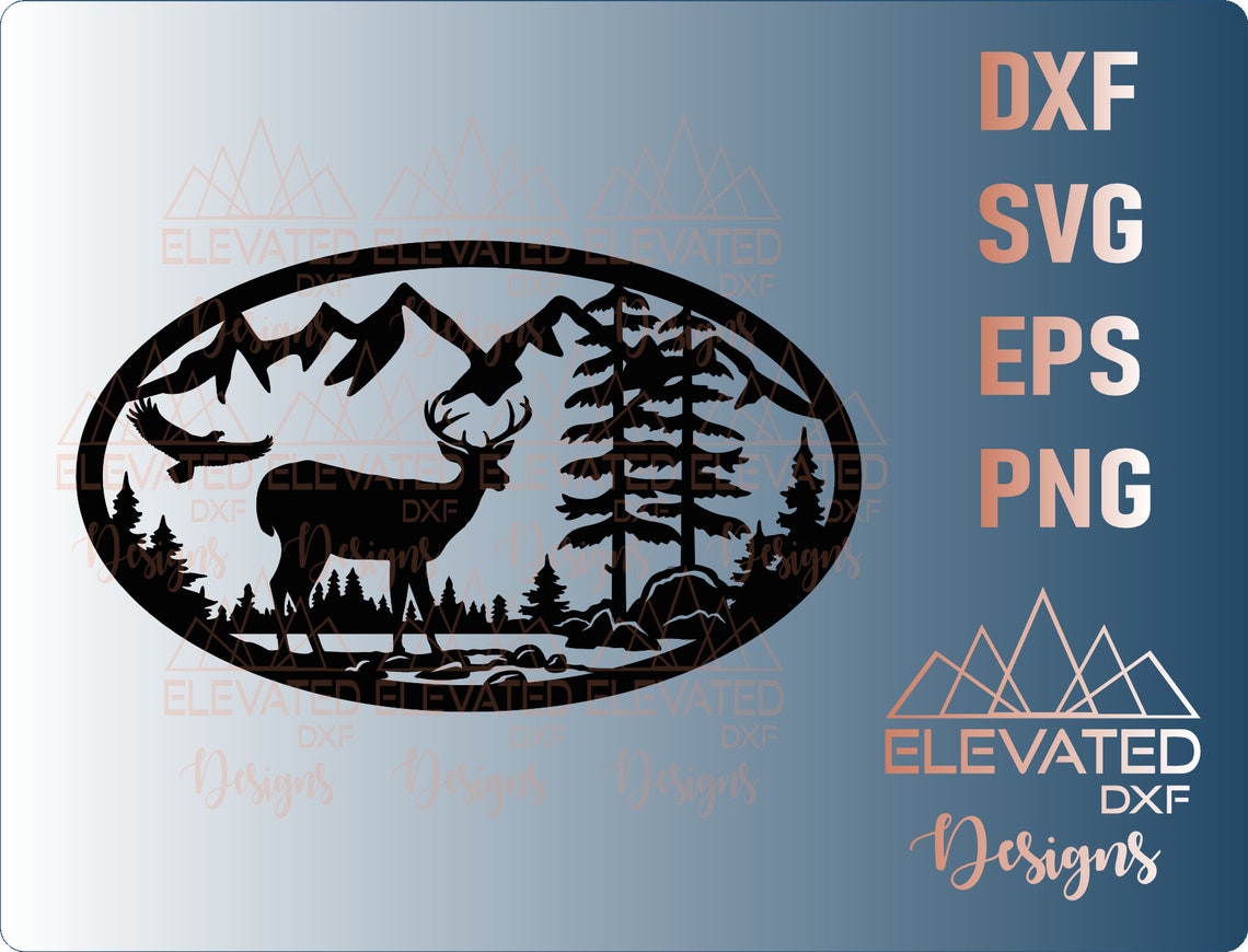 Deer Scene SVG, Family Yard Sign DXF, CNC Cutting Files, Deer ...
