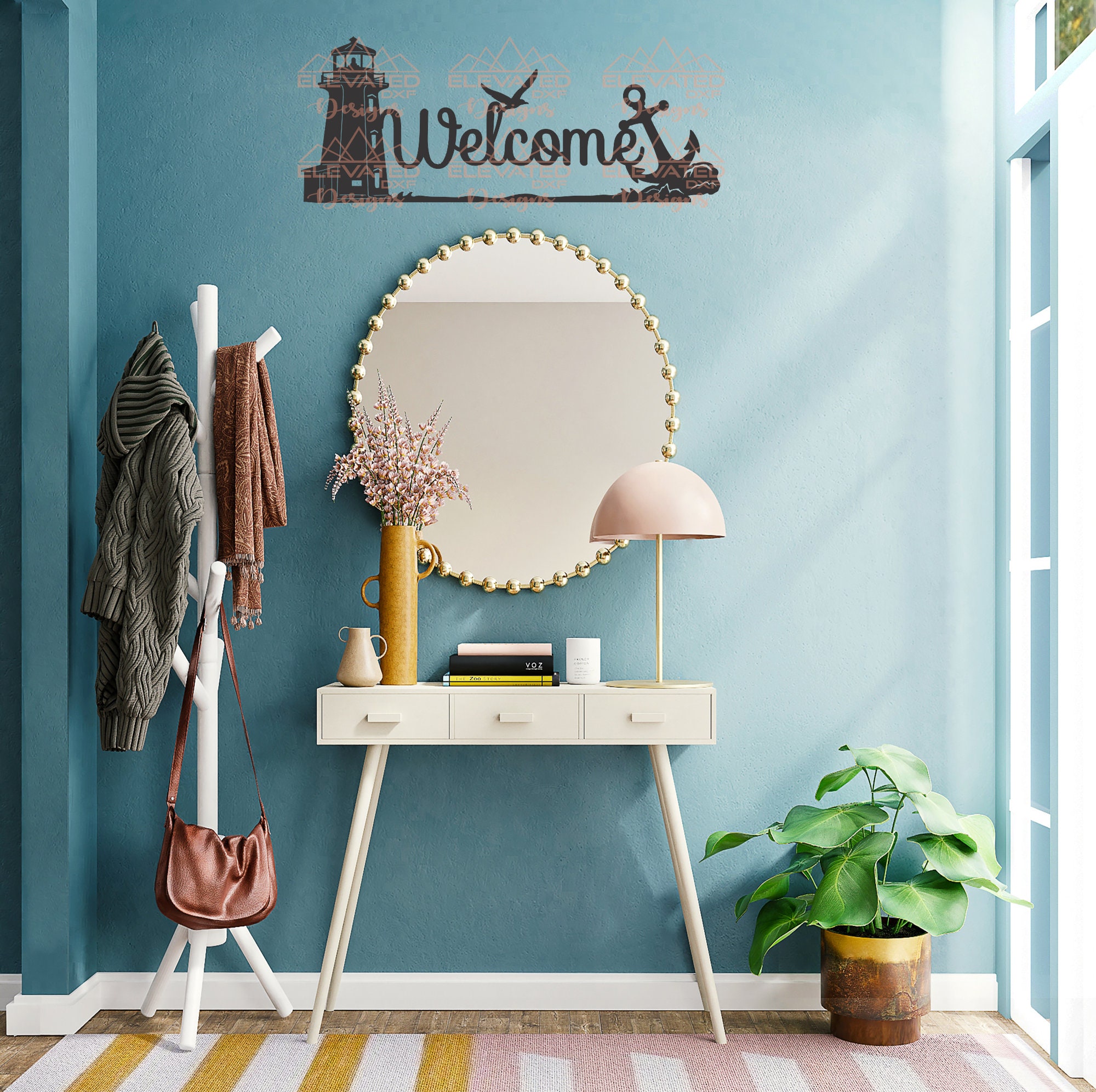 Nautical Welcome Sign DXF/SVG, Lighthouse Welcome Sign, Anchor Welcome ...