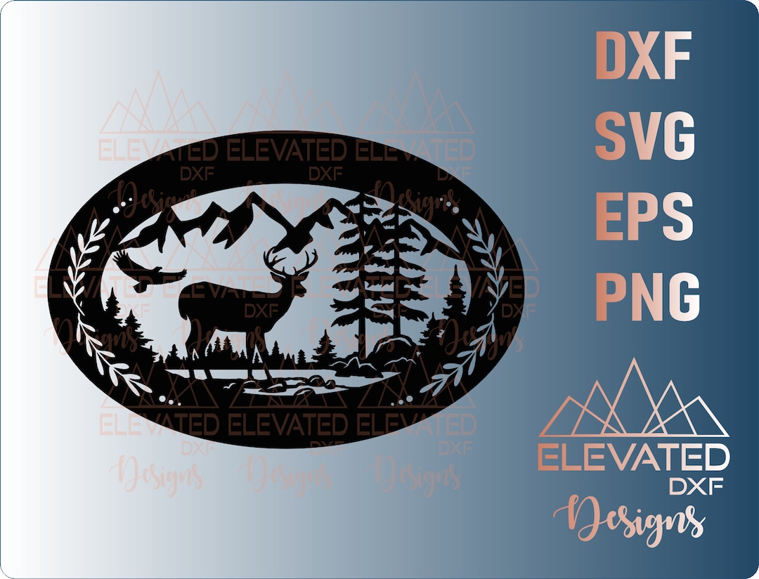 Deer Scene SVG, Family Yard Sign DXF, CNC Cutting Files, Deer ...