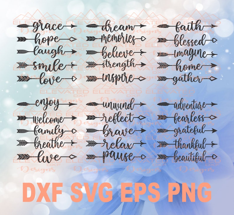 30 Arrow SVG Cut Files Bundle, Arrow Words DXF, Arrows Clipart, DXF Cut ...