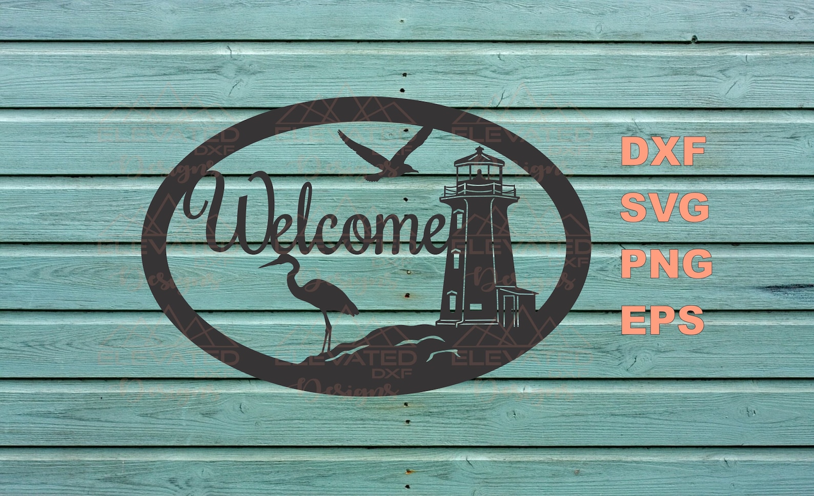 Welcome Lighthouse Scene DXF, Lighthouse SVG, Beach Décor, Lighthouse ...