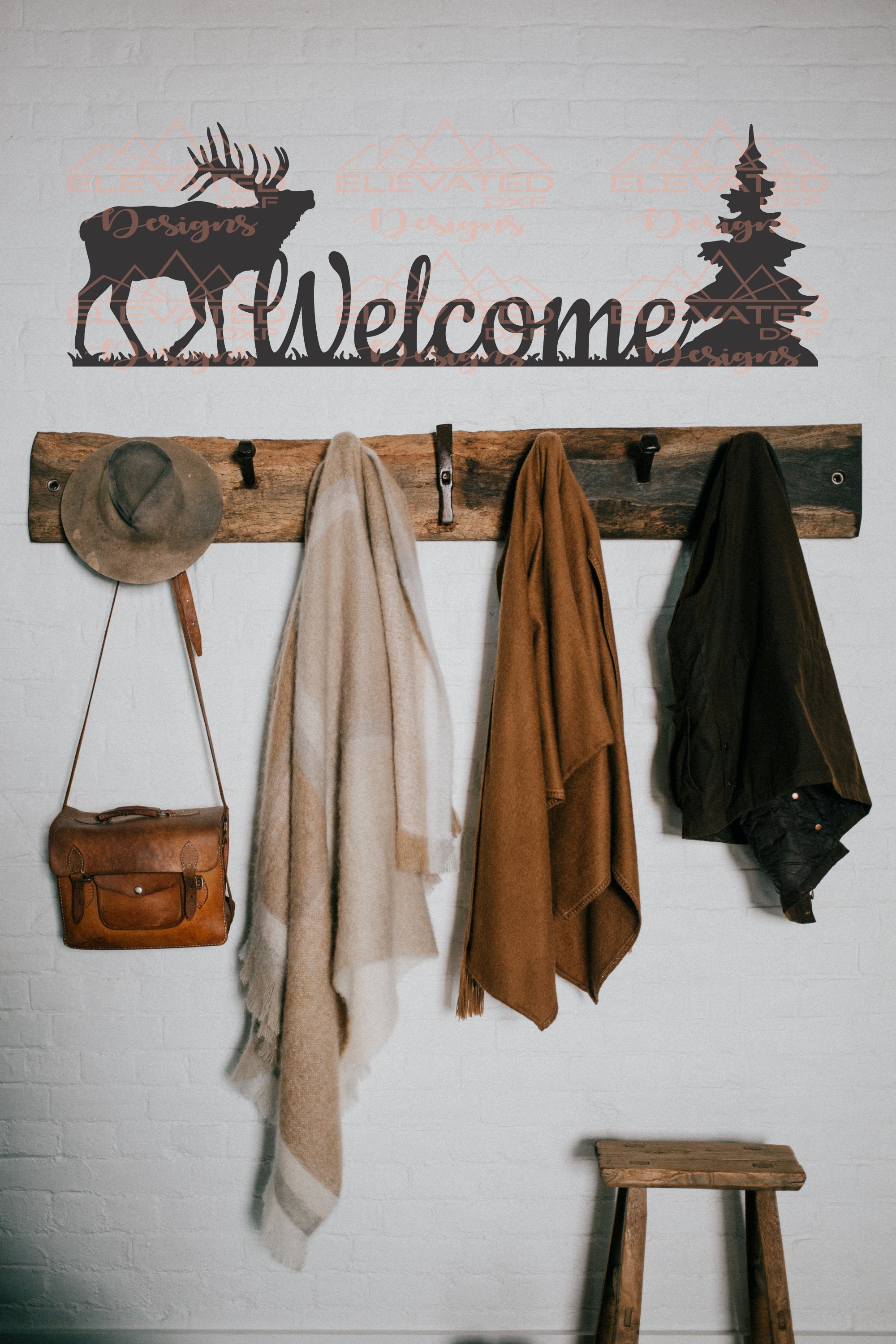 Elk Welcome Sign DXF, Elk SVG, Rustic Welcome Sign, CNC Cut Files, Elk ...