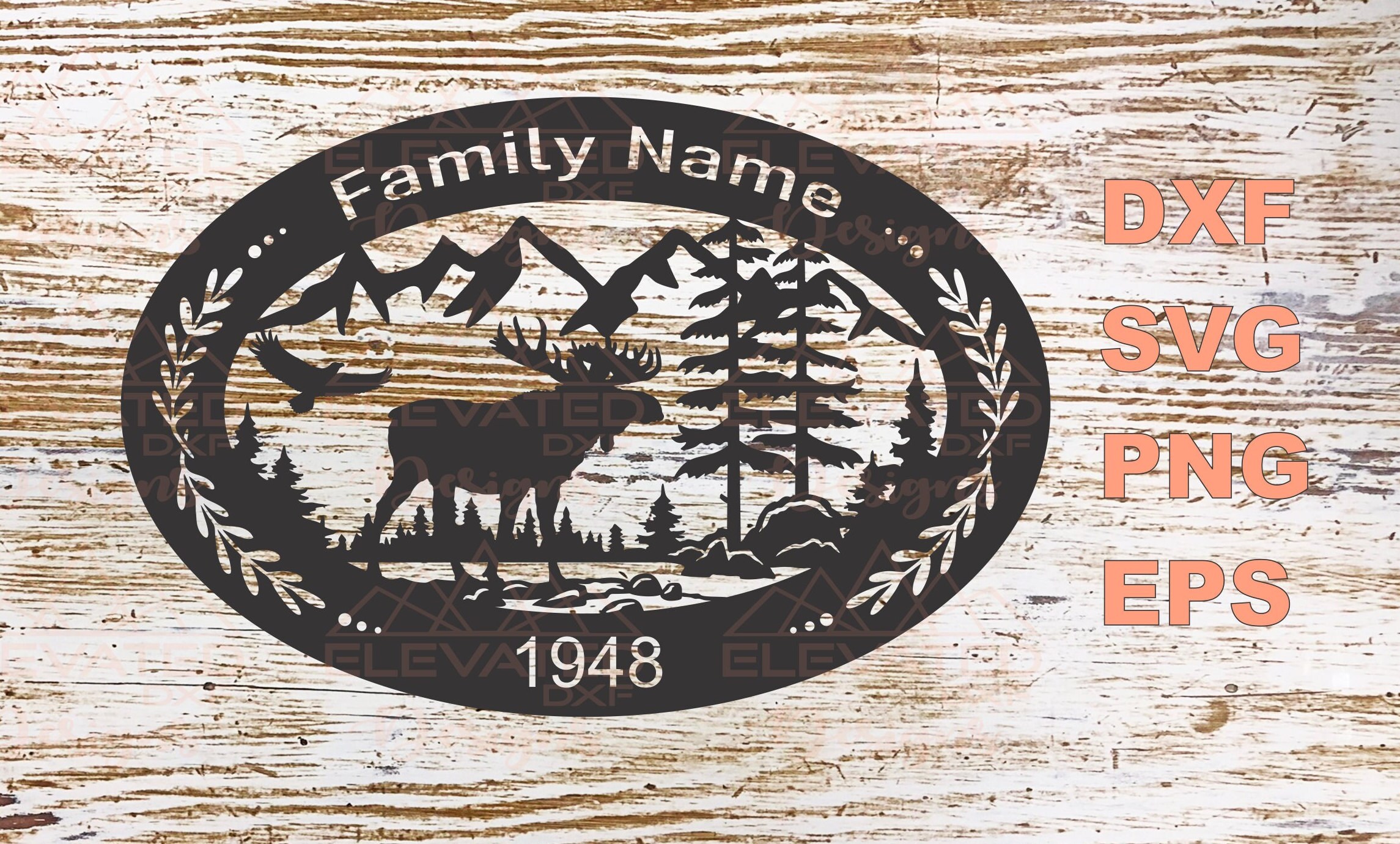 Moose Scene SVG, Family Yard Sign DXF, Nature Scene Dxf, CNC Cutting ...