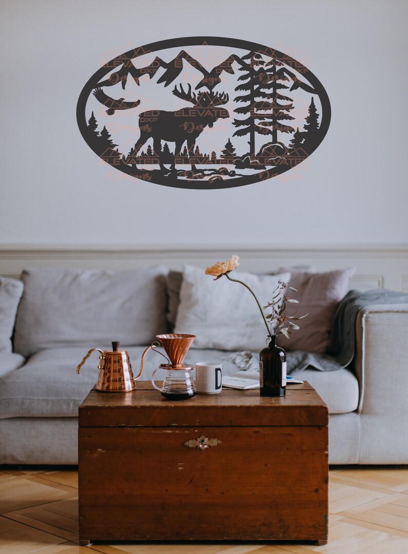 Moose Scene SVG, Family Yard Sign DXF, Nature Scene Dxf, CNC Cutting ...