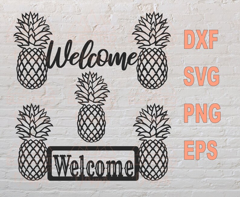 Pineapple SVG, Pineapple Welcome Sign, Home Décor, Pineapple Silhouette ...