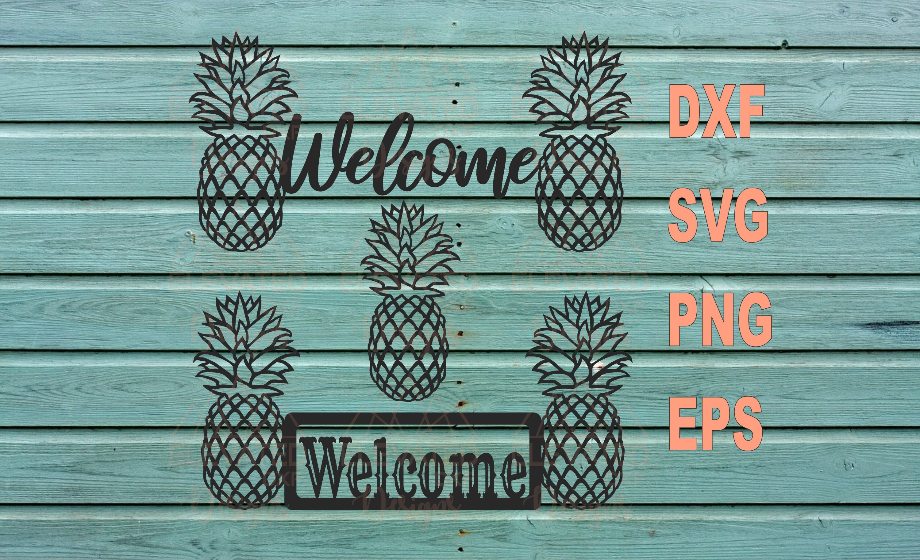 Pineapple SVG, Pineapple Welcome Sign, Home Décor, Pineapple Silhouette ...
