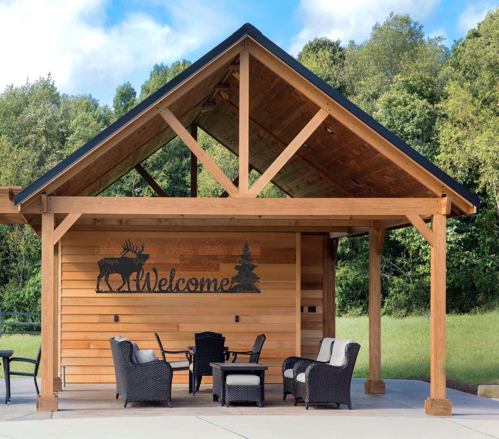 Elk Welcome Sign DXF, Elk SVG, Rustic Welcome Sign, CNC Cut Files, Elk ...