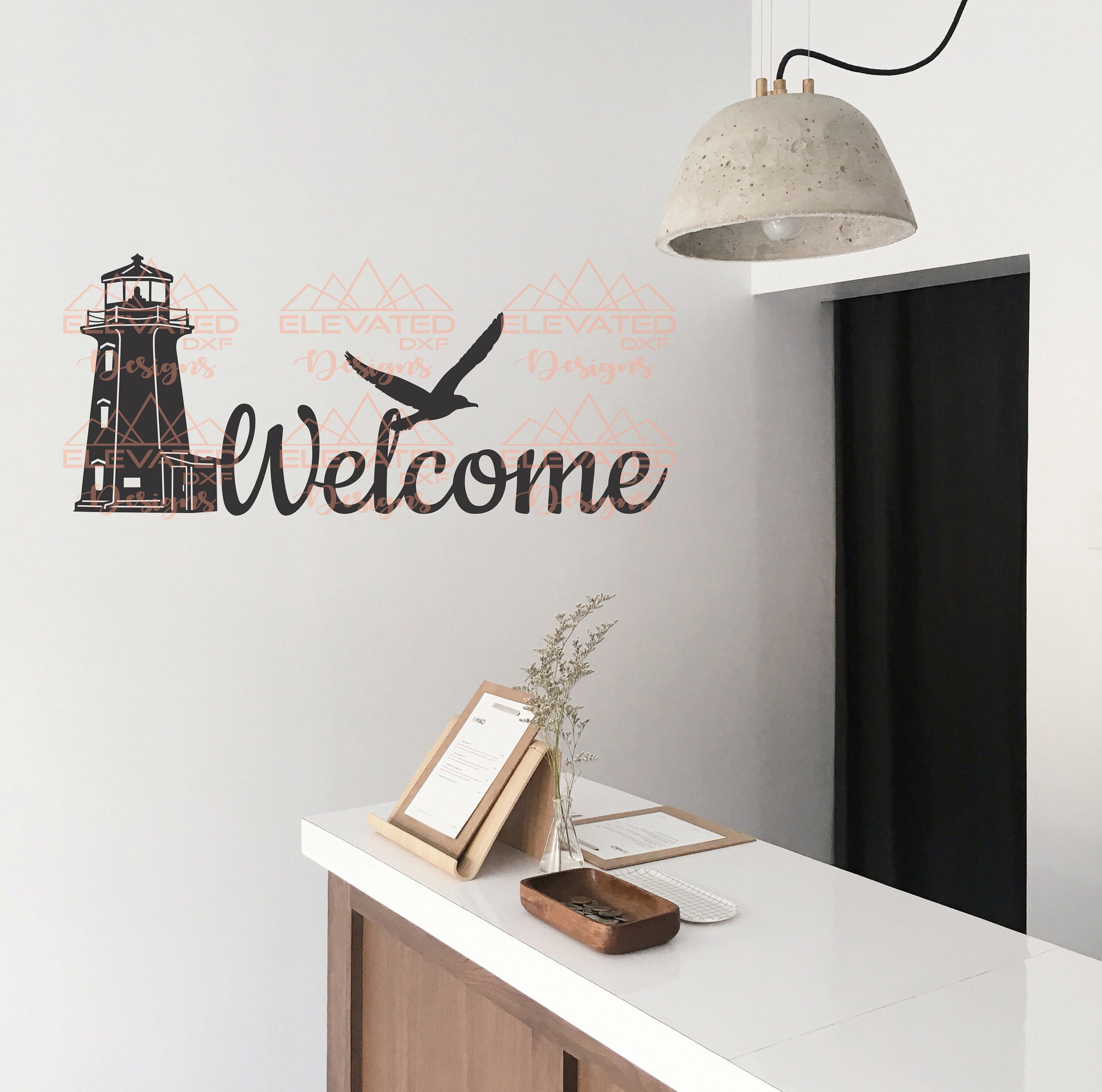 Nautical Welcome Sign Bundle DXF, Lighthouse Welcome, Blue Heron ...