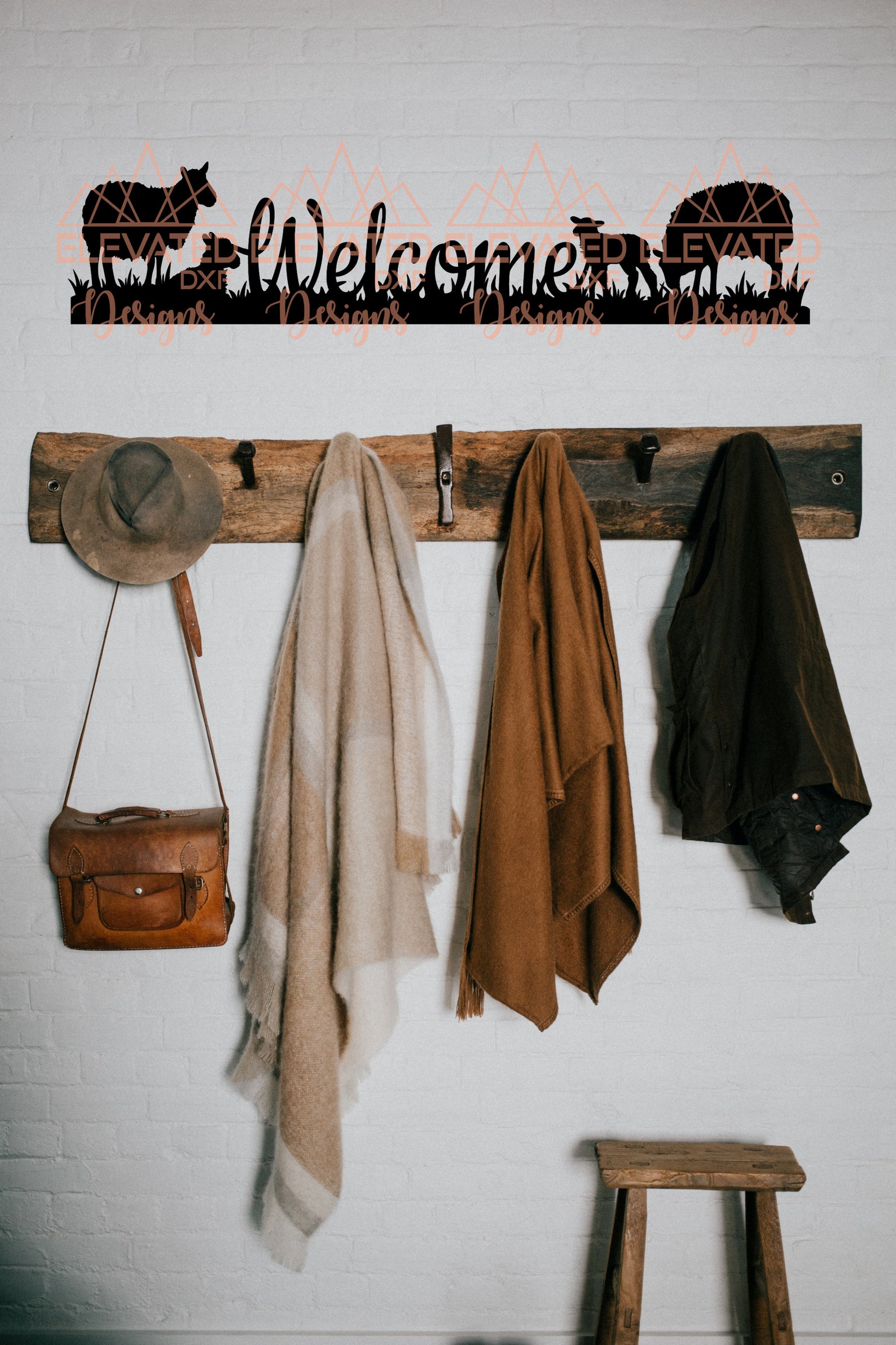 Sheep Welcome Sign DXF, Sheep Silhouette SVG, CNC Cut Files, Country ...