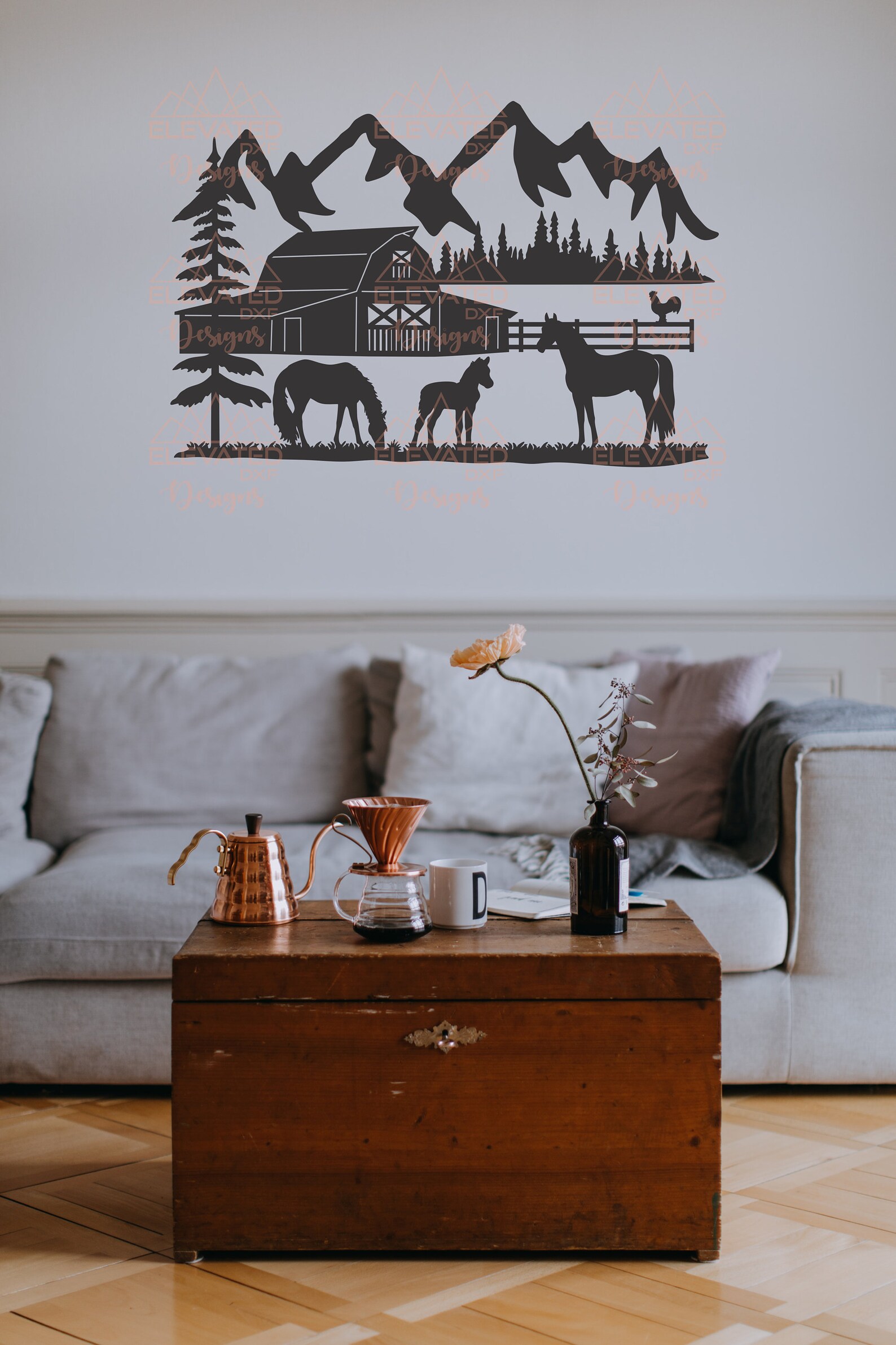 Family Farm Sign, Horse Scene DXF, Farm Silhouette, Farm SVG, Horse Svg ...