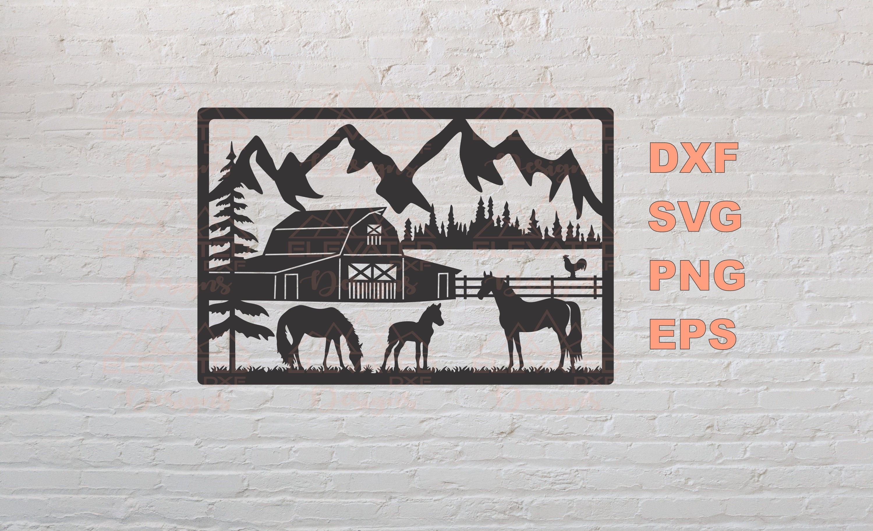 Family Farm Sign, Horse Scene DXF, Farm Silhouette, Farm SVG, Horse Svg ...