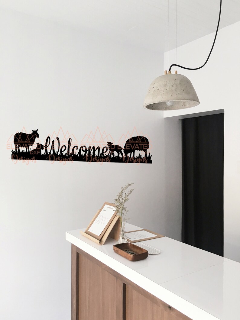 Sheep Welcome Sign DXF, Sheep Silhouette SVG, CNC Cut Files, Country ...