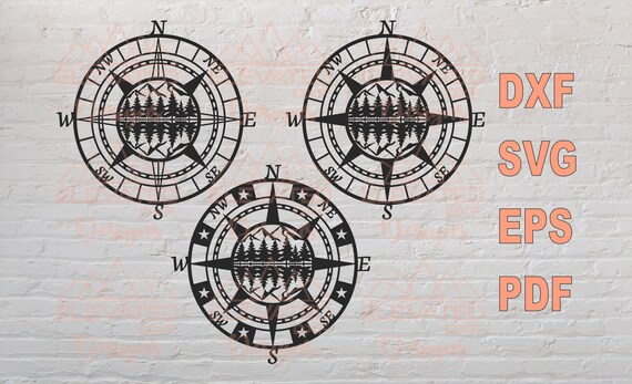 Compass DXF Compass SVG Compass Svg Bundle CNC Cut Files | Etsy